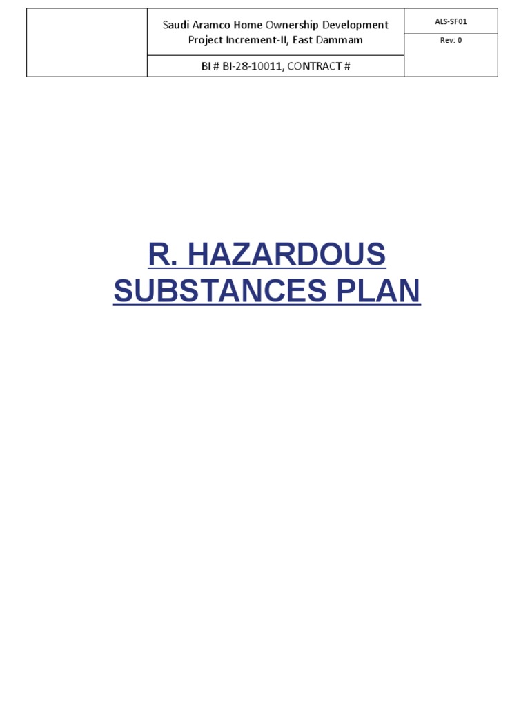 Hazardous Substances Plan | PDF | Dangerous Goods | Combustion