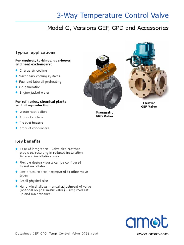 3-Way Temperature Control Valve Benefits | PDF | Viscosity | Valve