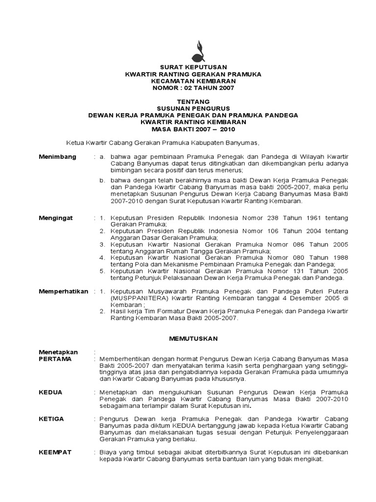 Contoh SK Yang Benar | PDF