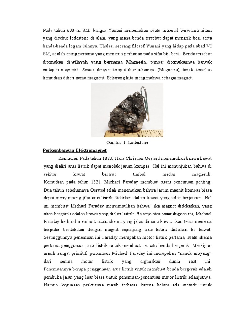 Sejarah Penemuan Magnet dan Elektromagnet | PDF | Sains & Matematika
