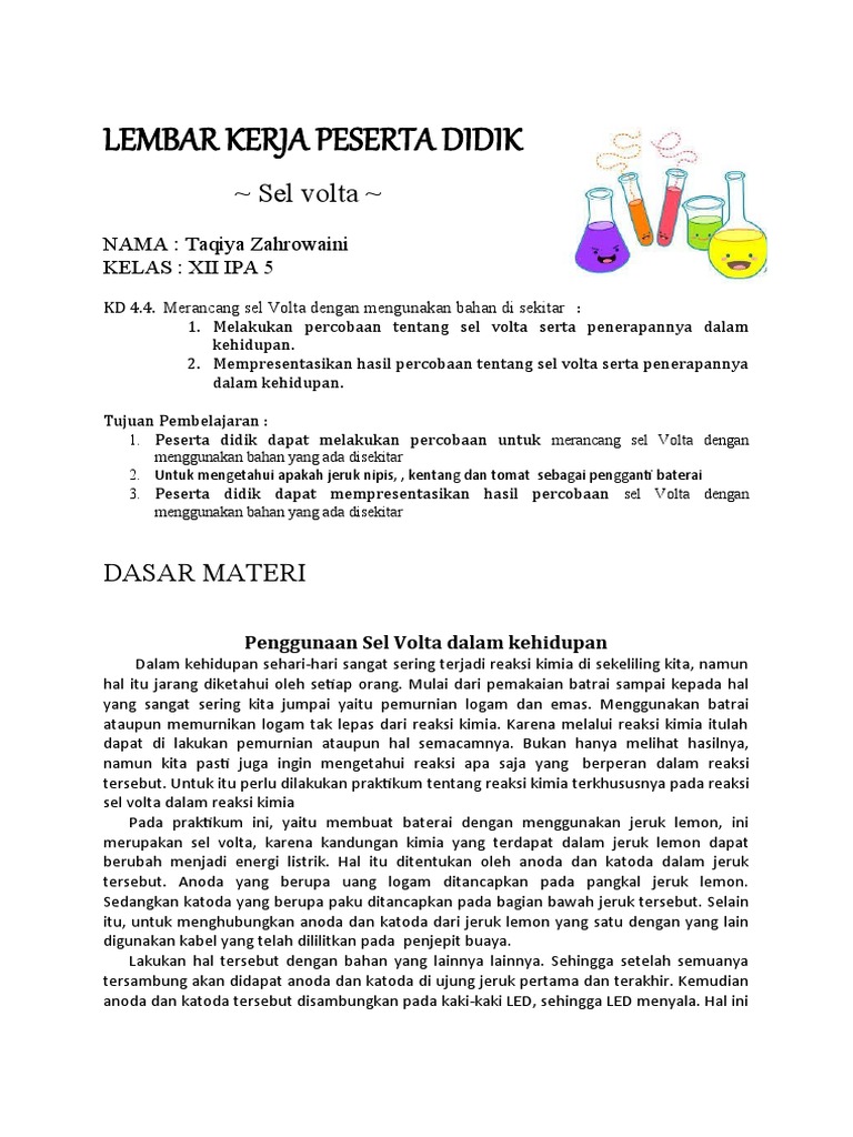 LKPD Praktikum Sel Volta | PDF