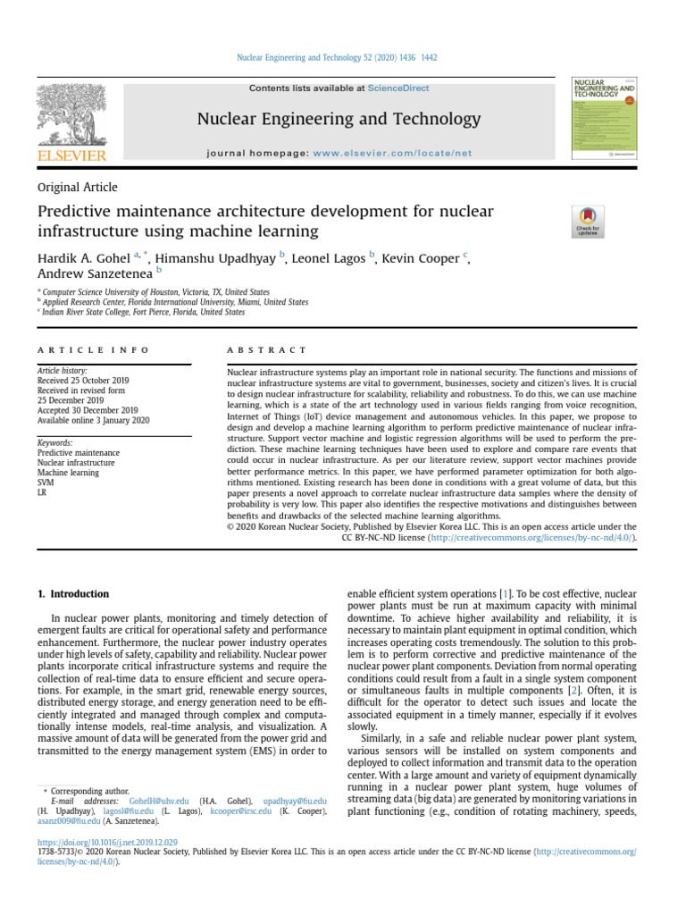 Nuclear Maintenance Machine Learning | PDF | Logistic Regression ...