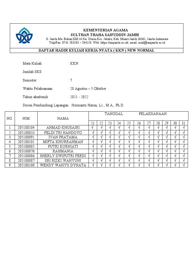 Absen KKN | PDF