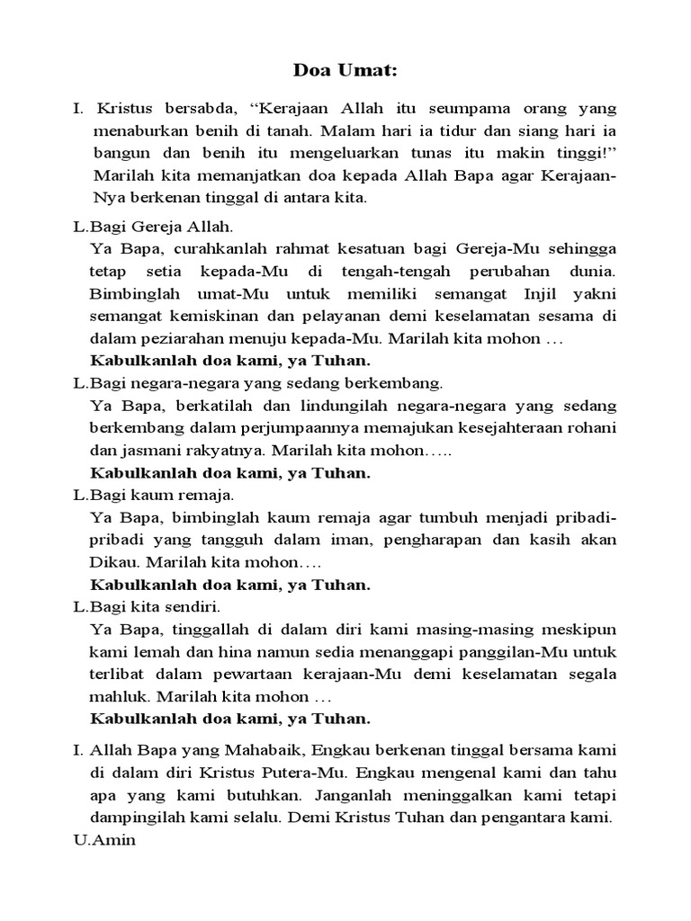 Doa Umat HM Biasa XI | PDF