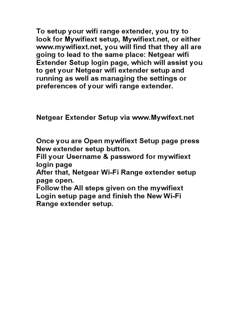 Netgear WiFi Extender Setup Guide | PDF | Computers