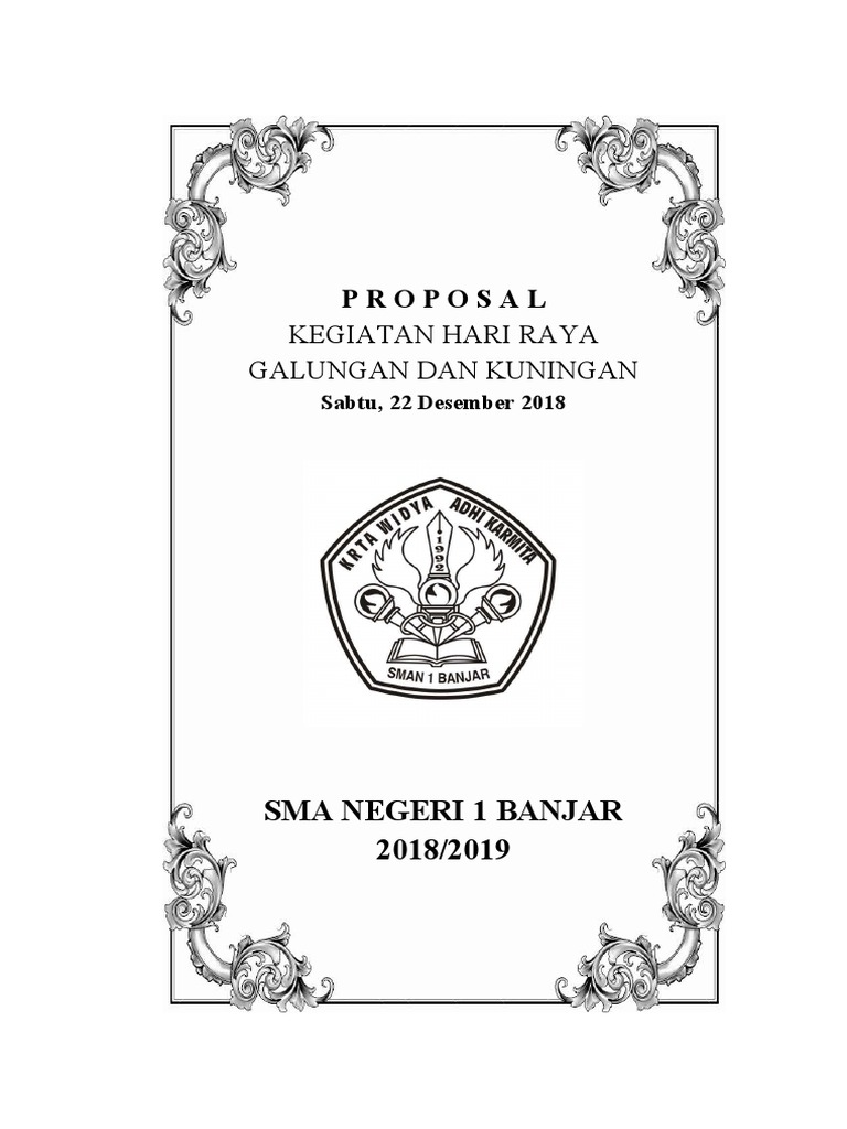 Proposal Kegiatan Hari Raya Galungan Dan Kuningan 2018 | PDF