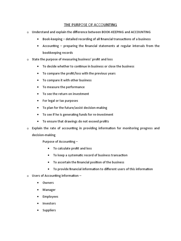 Accounting Notes | PDF | Debits And Credits | Bookkeeping
