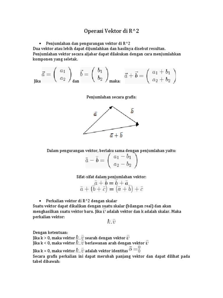 Rangkuman Operasi Vektor | PDF | Komputer