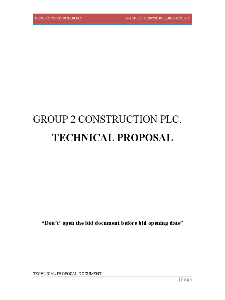 Group 2 Construction PLC.: Technical Proposal | PDF | Audit | Concrete