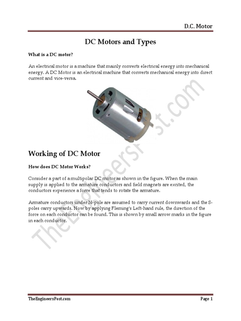 DC Motors and Types | PDF | Electric Motor | Quantity