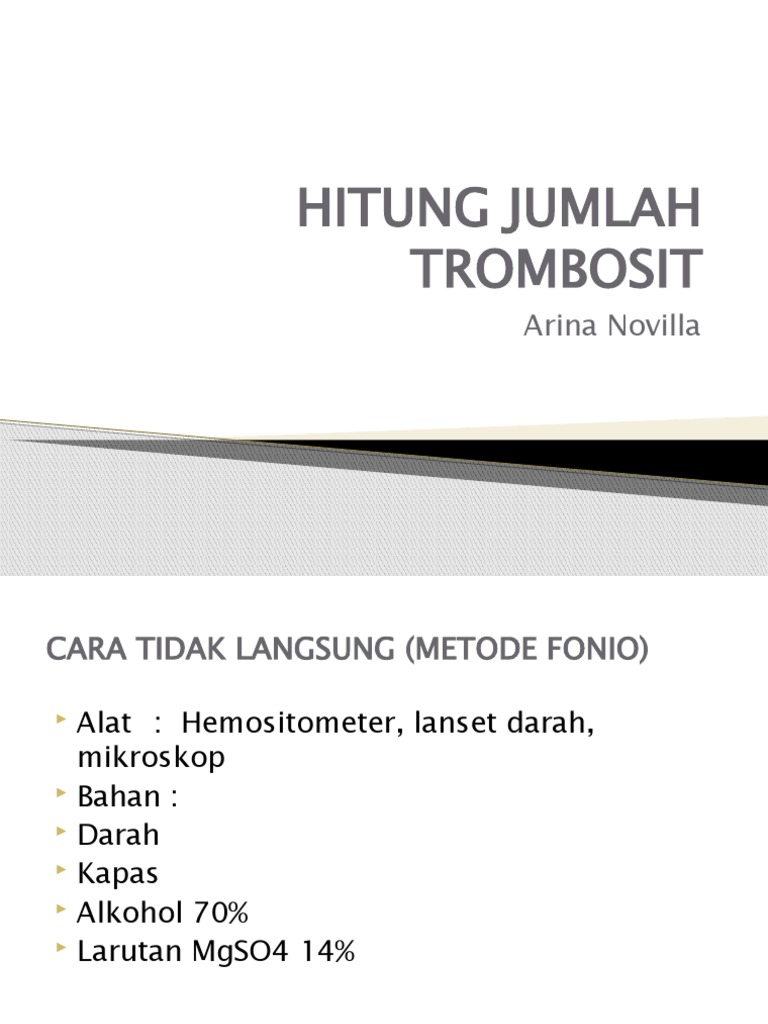 Hitung Jumlah Trombosit | PDF | Metode & Bahan Ajar