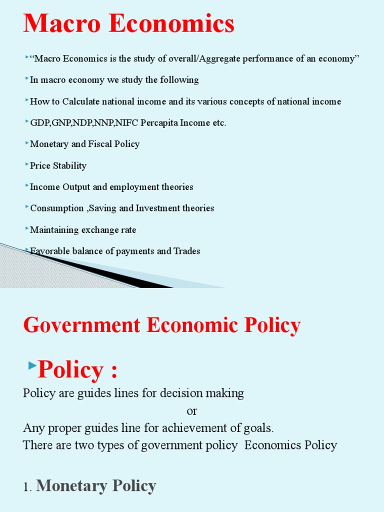 Monetary and Fiscal Policy Slides | PDF | Fiscal Policy | Government ...