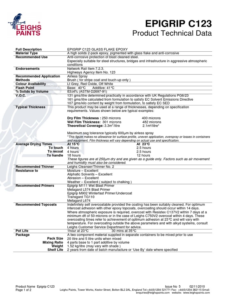 Product Technical Data Glass Flake Epoxy Paint | PDF | Paint | Epoxy