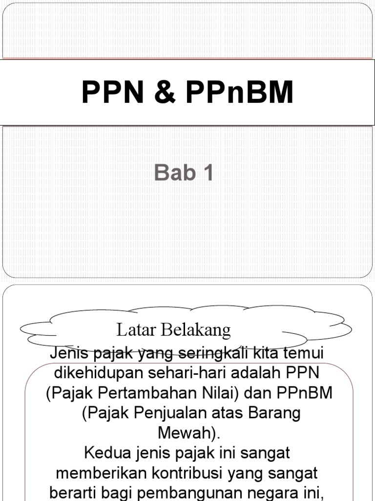 BAB 1 PPN & PPNBM | PDF