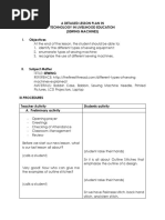 Lesson Plan TLE | PDF | Sewing | Sewing Machine