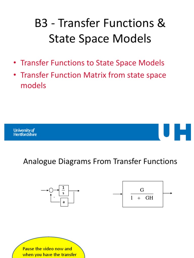 B3 - Transfer Functions - Slides | PDF | Functions And Mappings | Mathematical Concepts