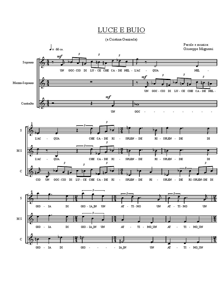 Luce e Buio | PDF | Chant | Musique vocale