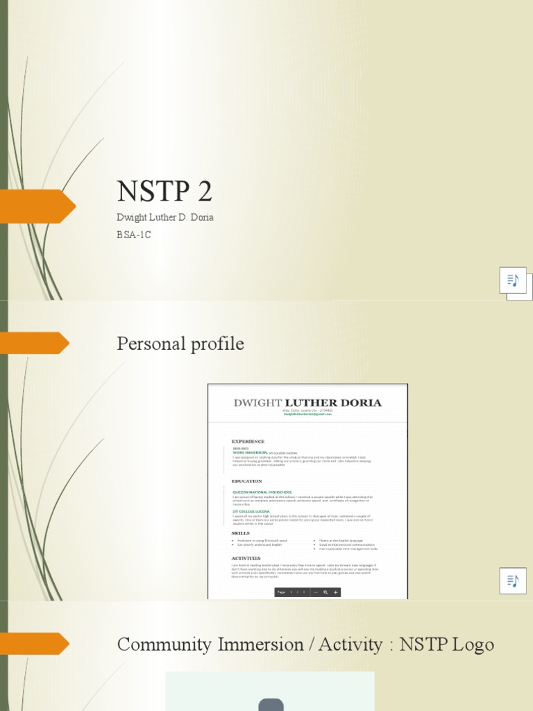 NSTP 2: Dwight Luther D. Doria BSA-1C | PDF