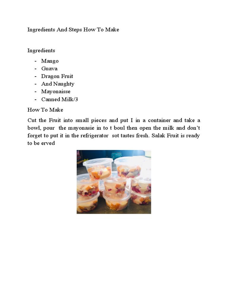Ingredients and Steps How To Make | PDF | Cooking, Food & Wine | Wellness