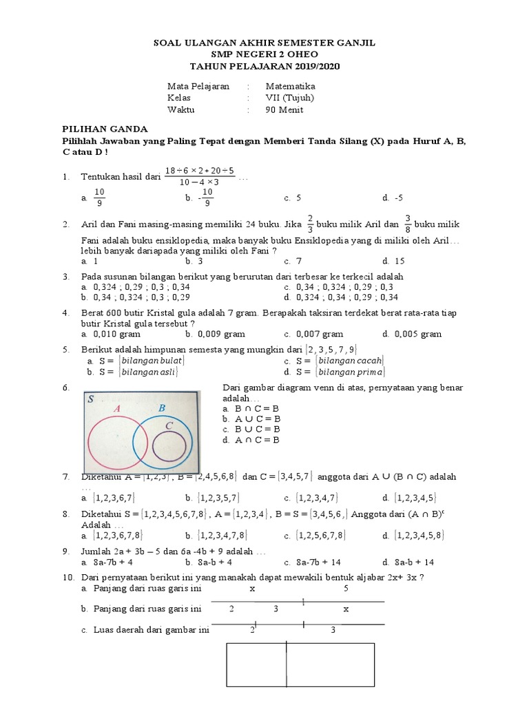 Matematika Kelas 7 | PDF