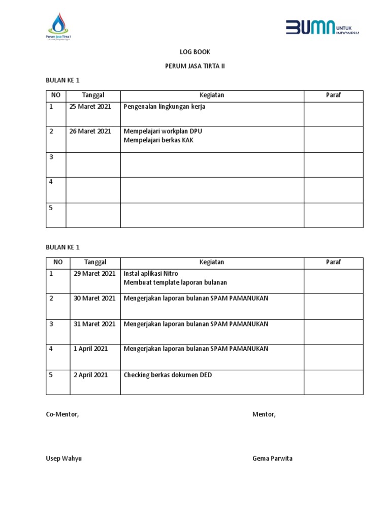 Log Book PJT | PDF
