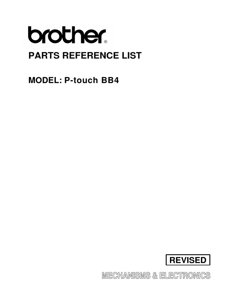 Brother P-Touch Bb4 Parts Manual | PDF | Printed Circuit Board | Equipment