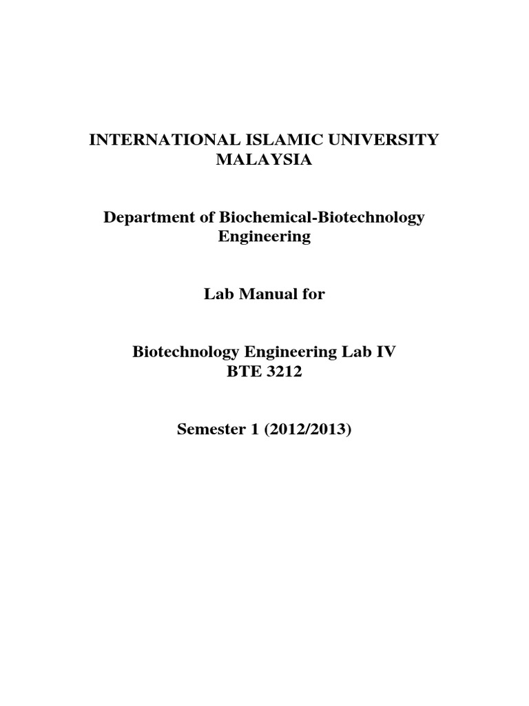 Biotech Lab Manual for Students | PDF | Chemistry