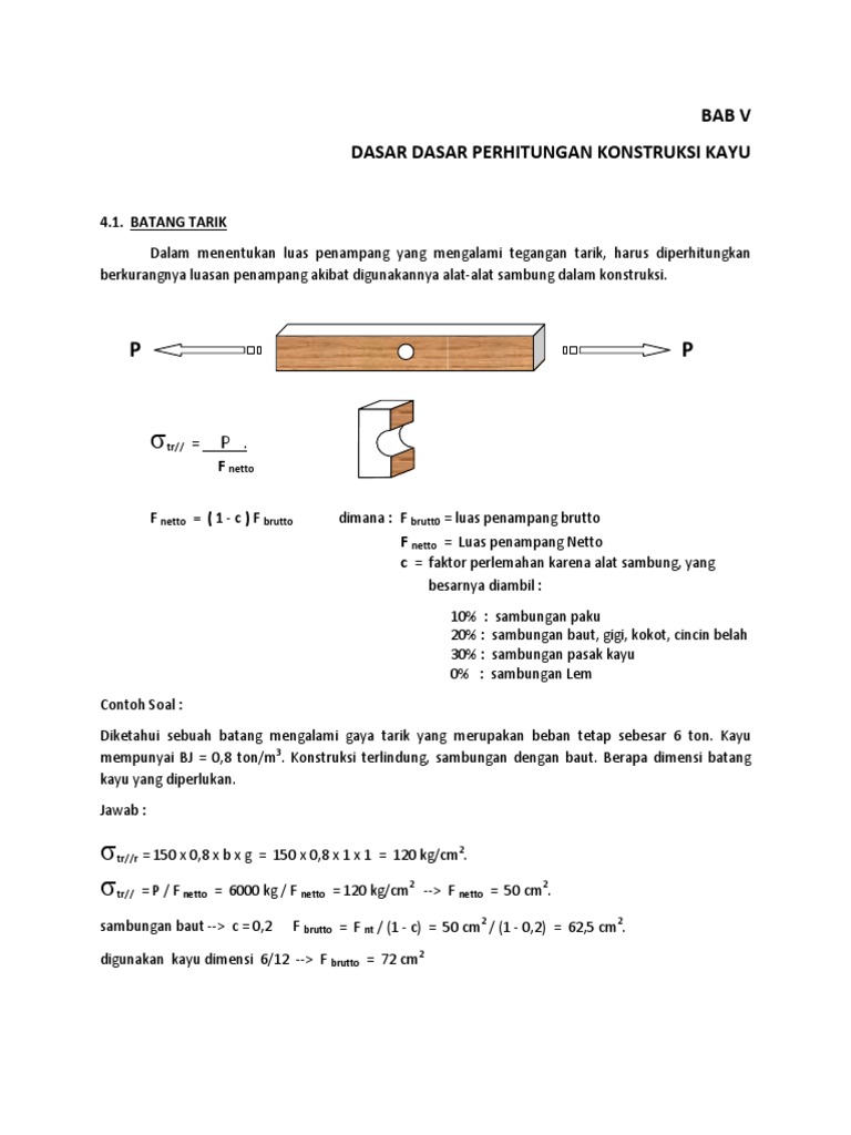 Materi 5 - Konstruksi Kayu - Dasar Perhitungan | PDF