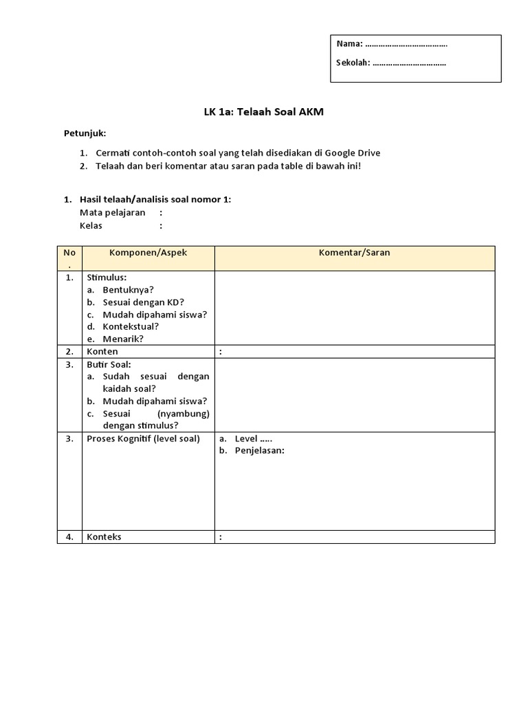 Telaah Soal AKM: Analisis dan Saran | PDF | Karier & Perkembangan