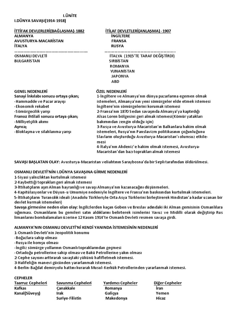 ÇTDT Ders Notları | PDF