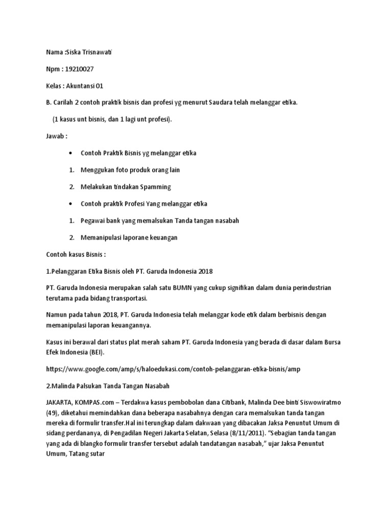 Contoh Kasus EbP Siska Trisnawati Akt 01 | PDF