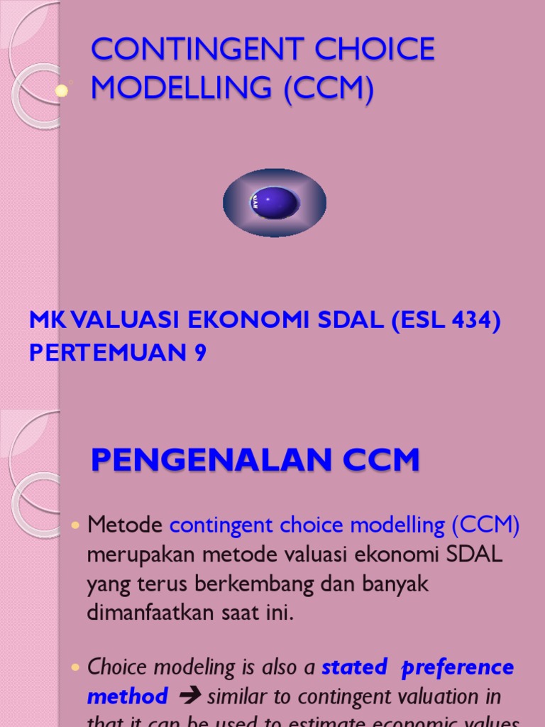Pertemuan 9 Valuasi Ekonomi SDAL 2019 | PDF