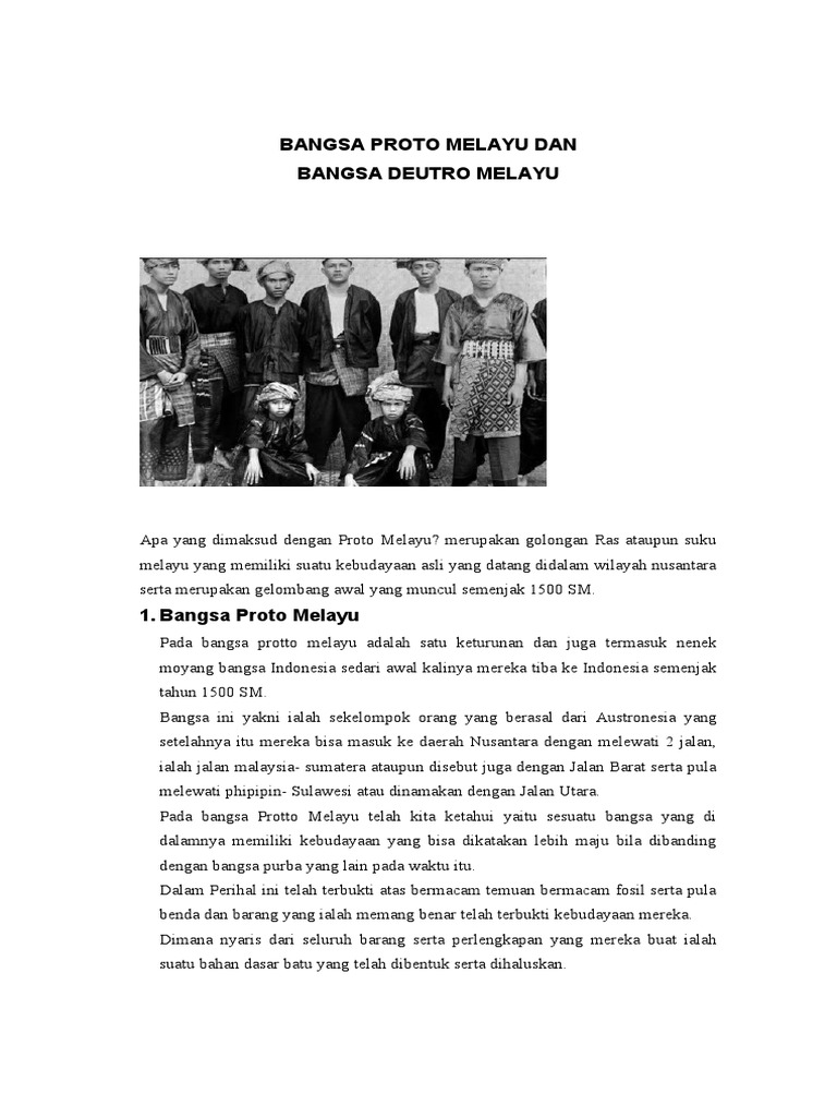 Sejarah dan Kebudayaan Proto Melayu | PDF