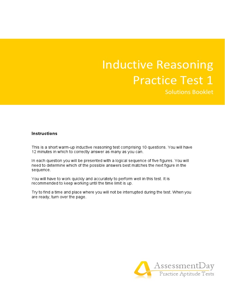 Inductive Reasoning Practice Test 1: Assessmentday | PDF | Geometry