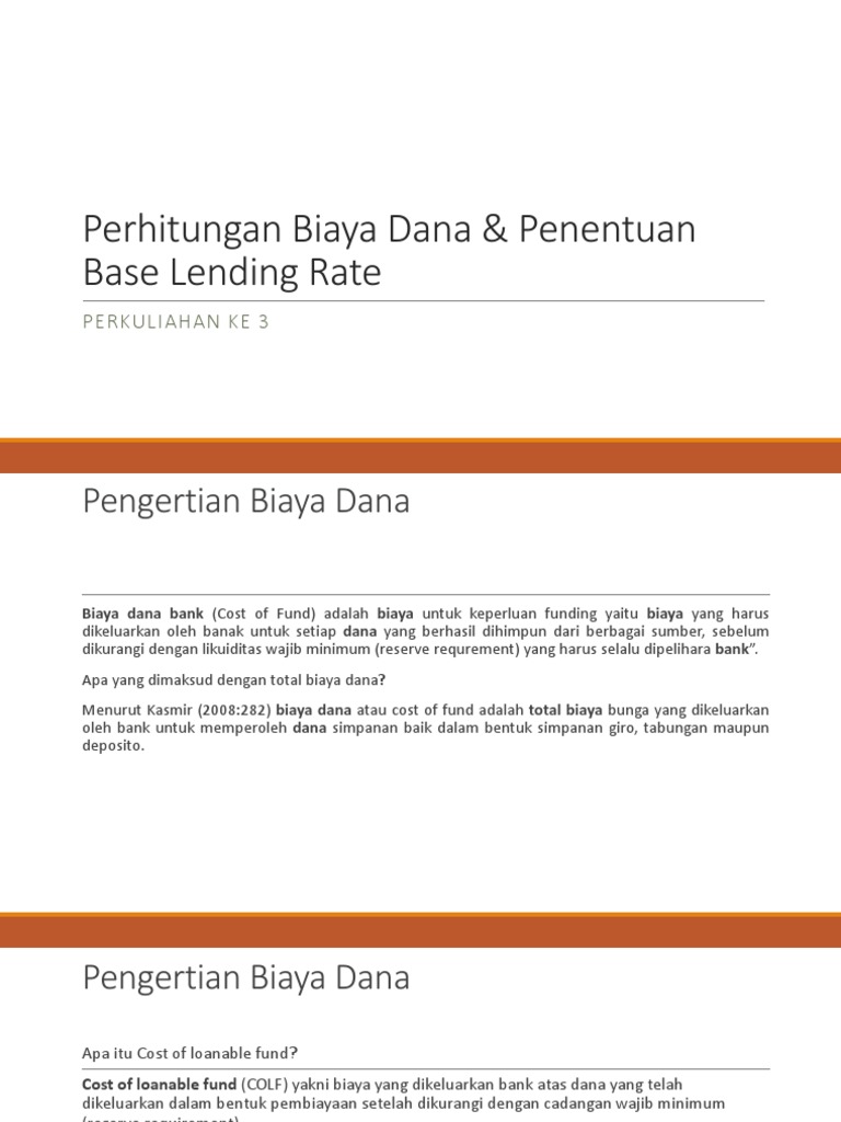 Cost of Fund Base Lending Rate | PDF