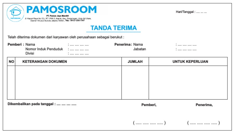 Form Tanda Terima | PDF