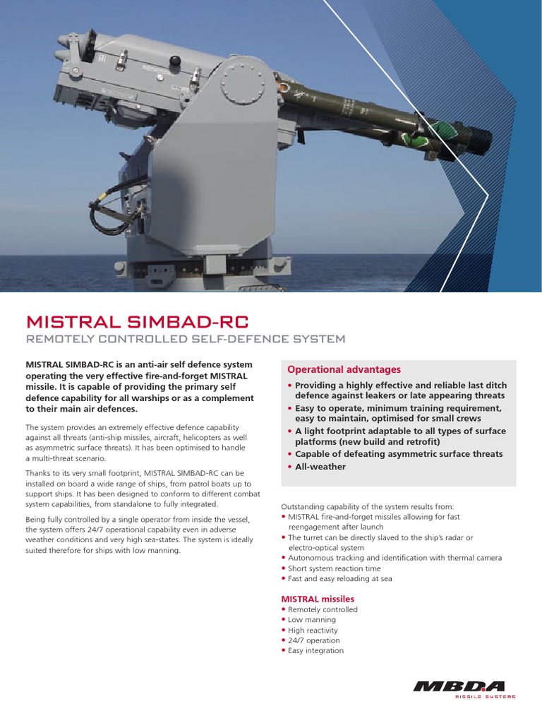 Mistral Simbad-Rc: Remotely Controlled Self-Defence System | PDF ...