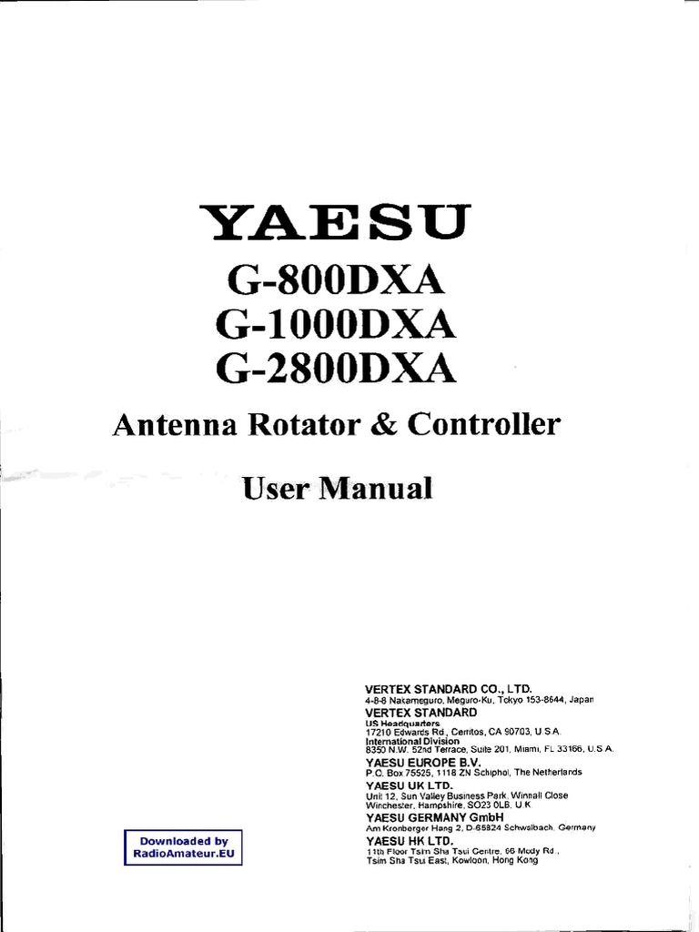 Yaesu G-800DXA G-1000DXA G-2800DXA User | PDF