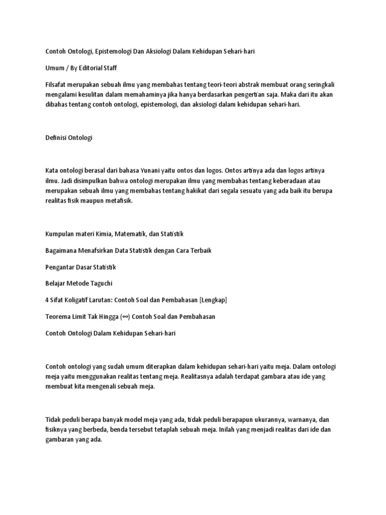 Contoh Ontologi | PDF