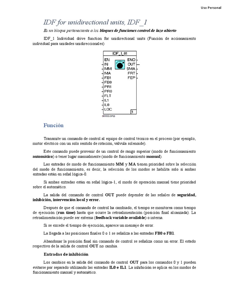 IDF - 1, IDF For Unidirectional Units | PDF | Realimentación | Informática