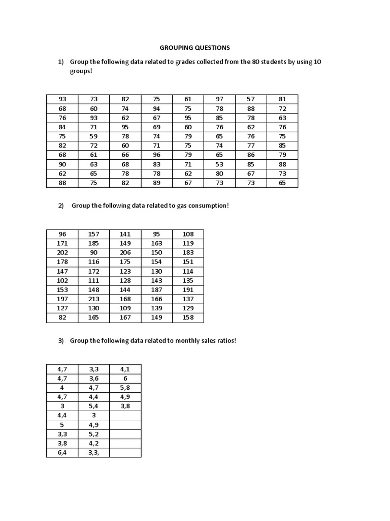 Grouping Questions | PDF