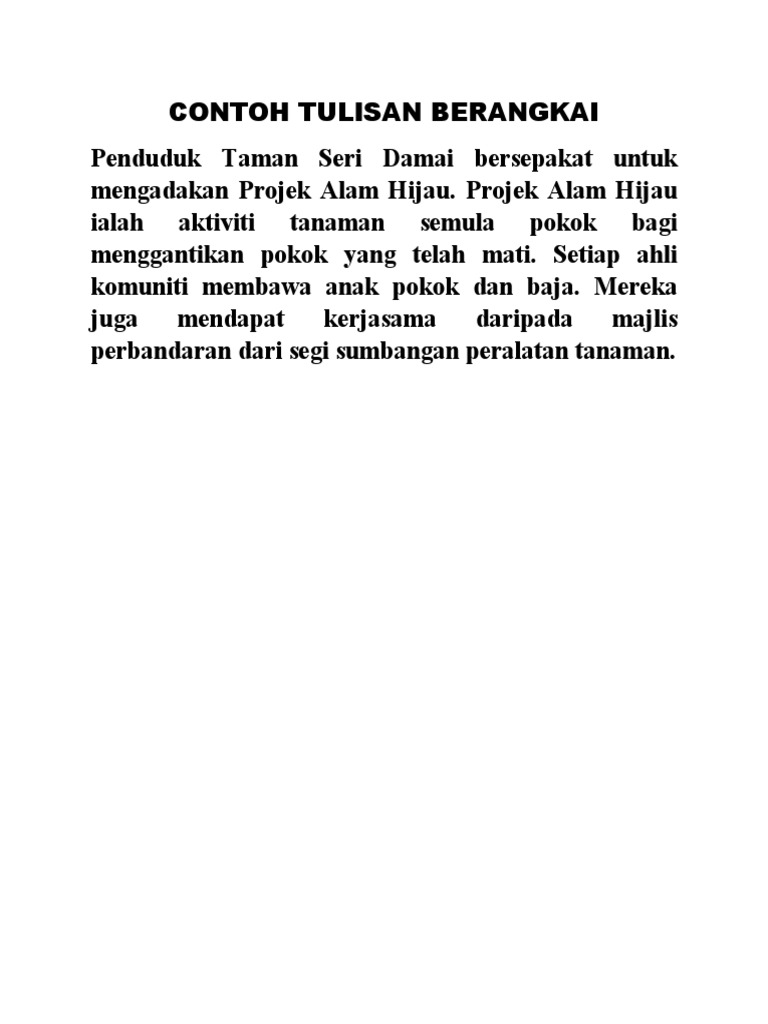 Contoh Tulisan Berangkai | PDF