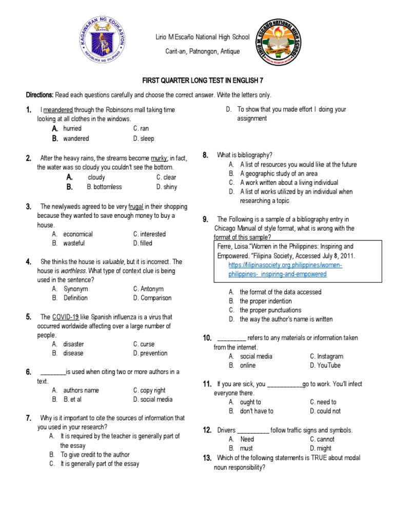Summative Test in English 8 | PDF | Verb | Sentence (Linguistics)