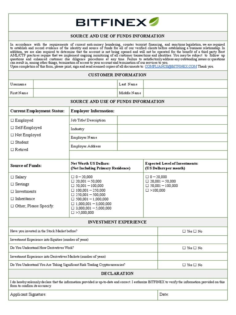 Source of Funds Questionnaire V.20191212 | PDF | Money Laundering ...