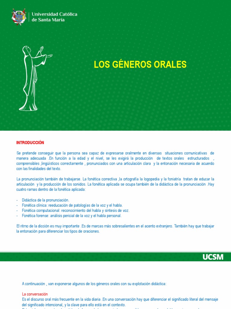 Los Generos Orales | PDF | Conversacion | Habla