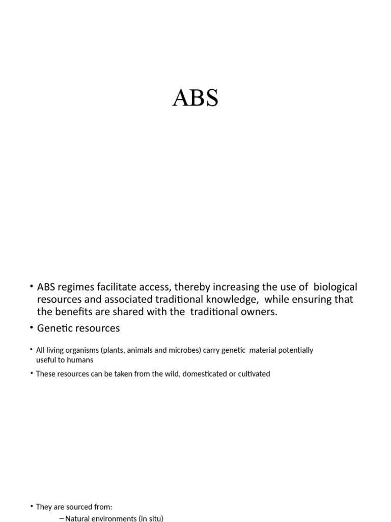 Access Benefit Sharing | PDF