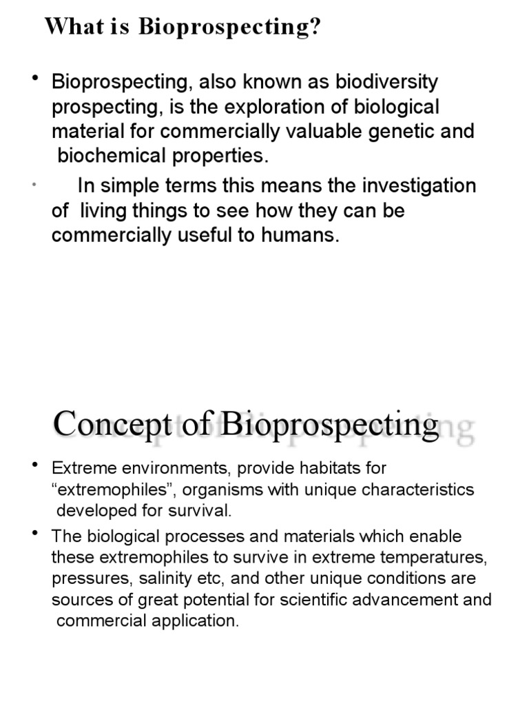 Bioprospect | PDF | Biodiversity | Biotechnology