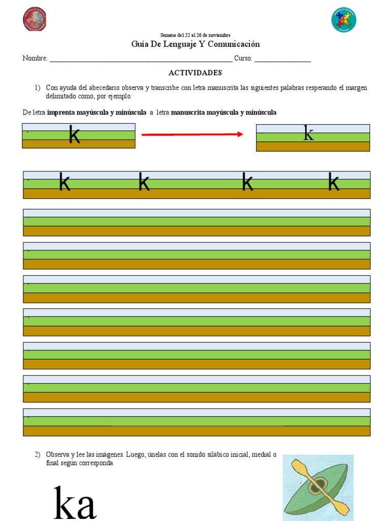 ACTIVIDAD LETRA K | PDF