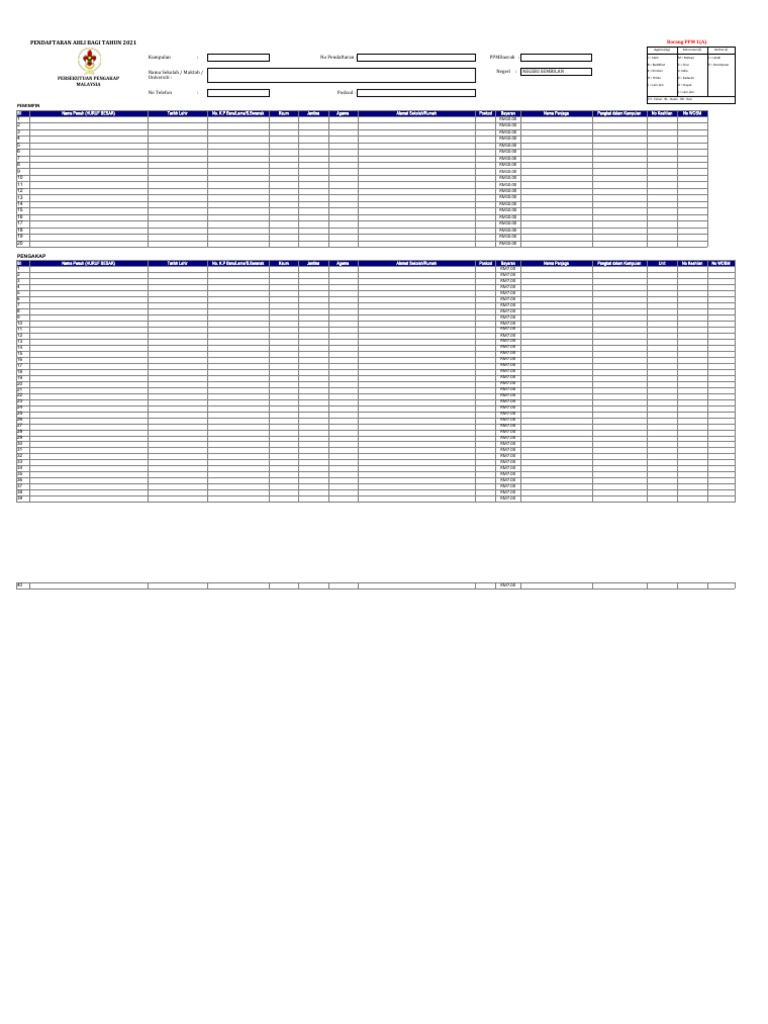 Borang Pendaftaran PPM1 (A) 2021 (Kumpulan) | PDF | Malaysia