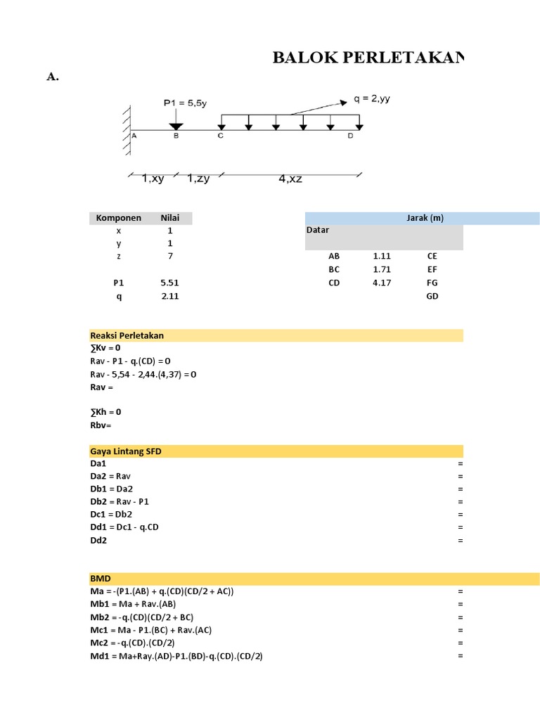 STATIKA Excel No.1 Fixx | PDF